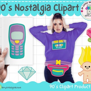90s Nostalgia Clipart, Vintage 90s Design, Retro 90s Sublimation Design ...