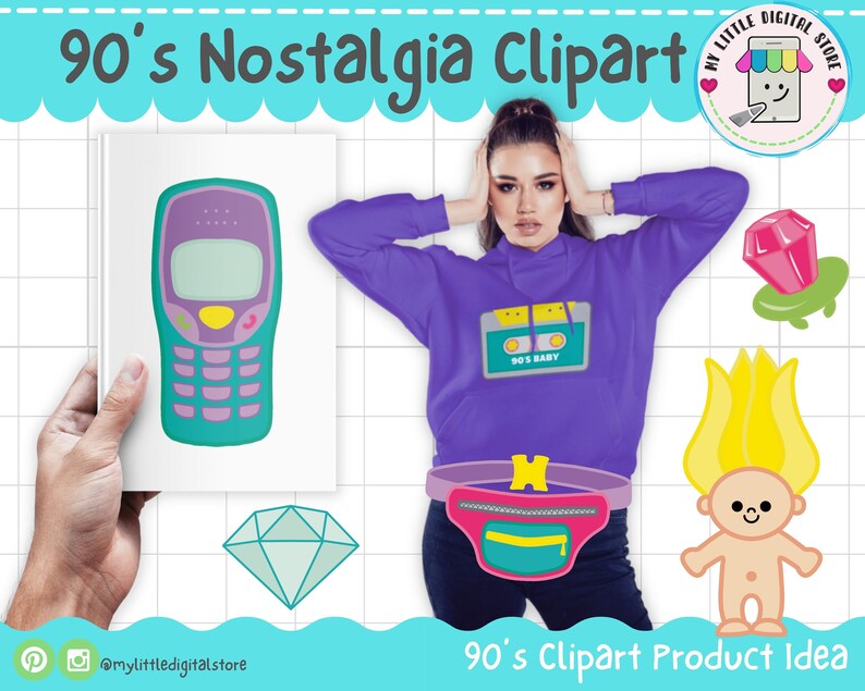 90s Nostalgia Clipart, Vintage 90s Design, Retro 90s Sublimation Design ...