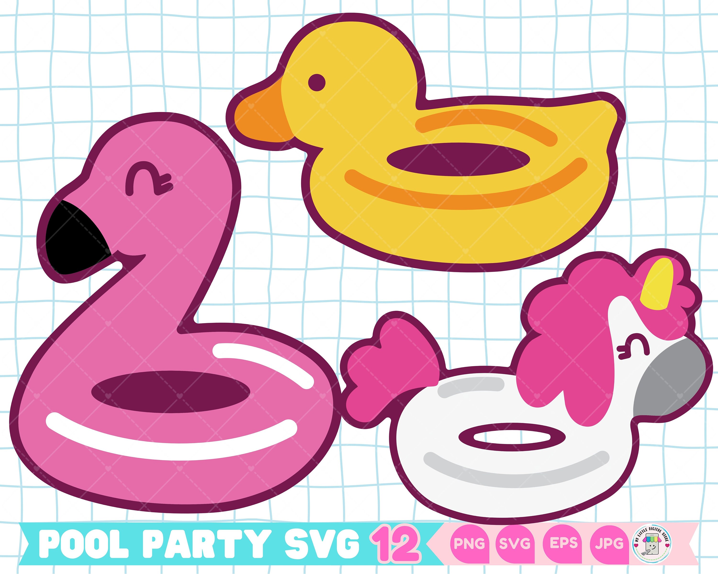 Pool Party Flamingo Unicorn Clipart Svg, Flamingo Unicorn Pool Float ...