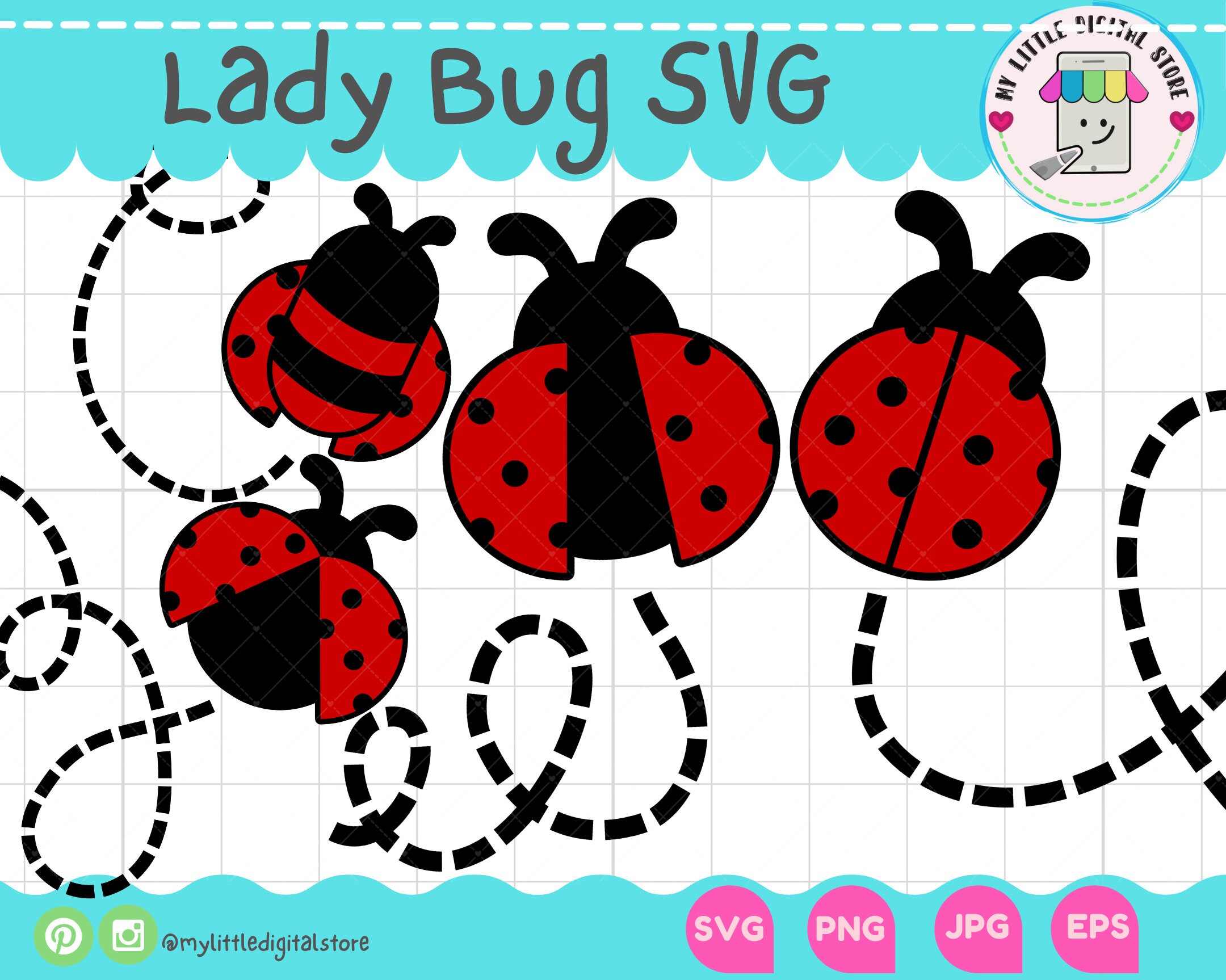Ladybug SVG Lady Bug Layered SVG Cute Ladybug Files for | Etsy