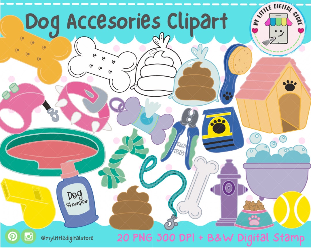 Dog Accessories PNG Clipart Pet Owner Clipart Pet Elements - Etsy