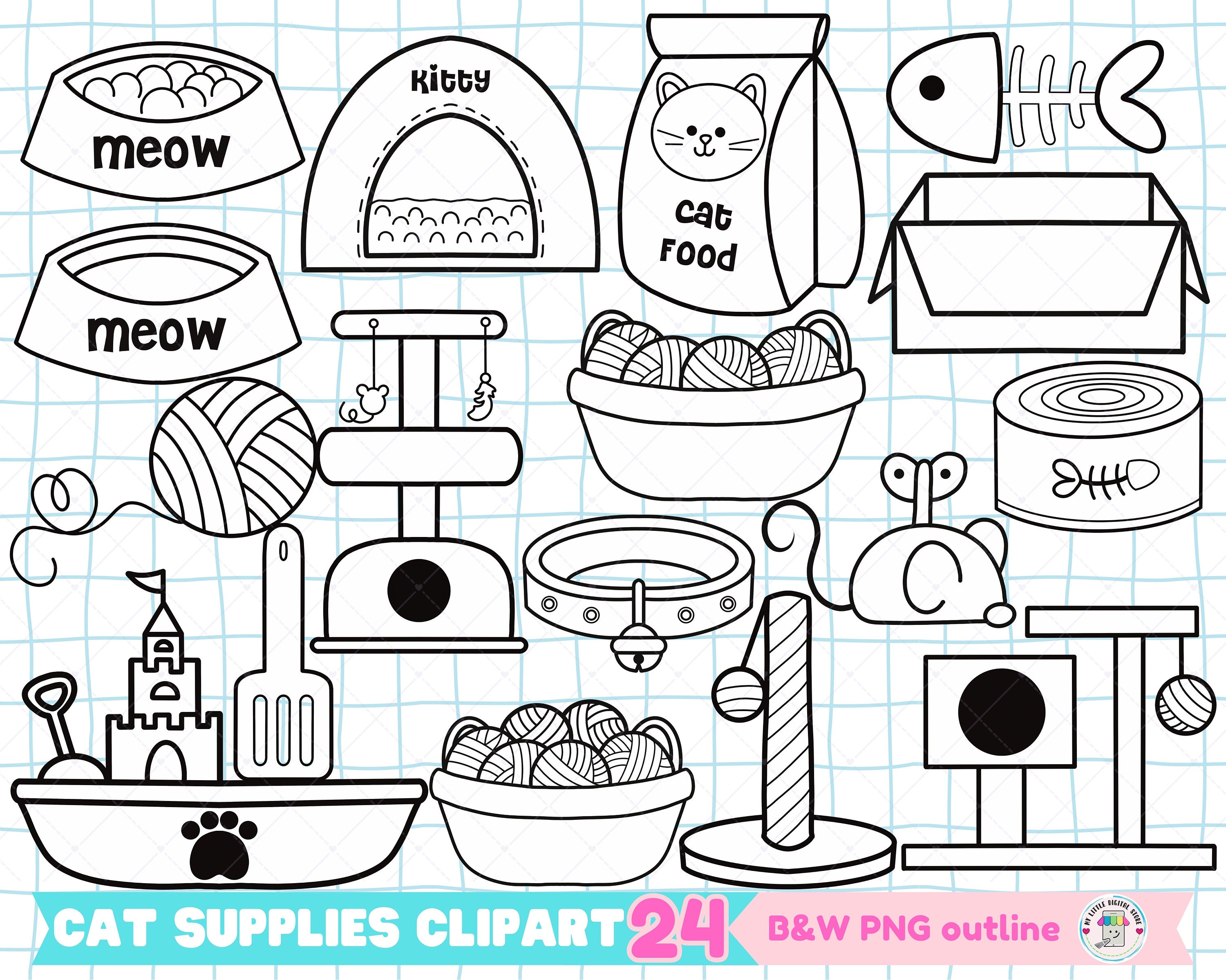 Cat Item Supplies PNG Clipart, Pet Owner Clipart, Pet Elements, Cat ...