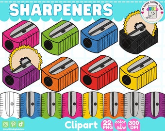 Colored Pencil Sharpener Classroom Clipart