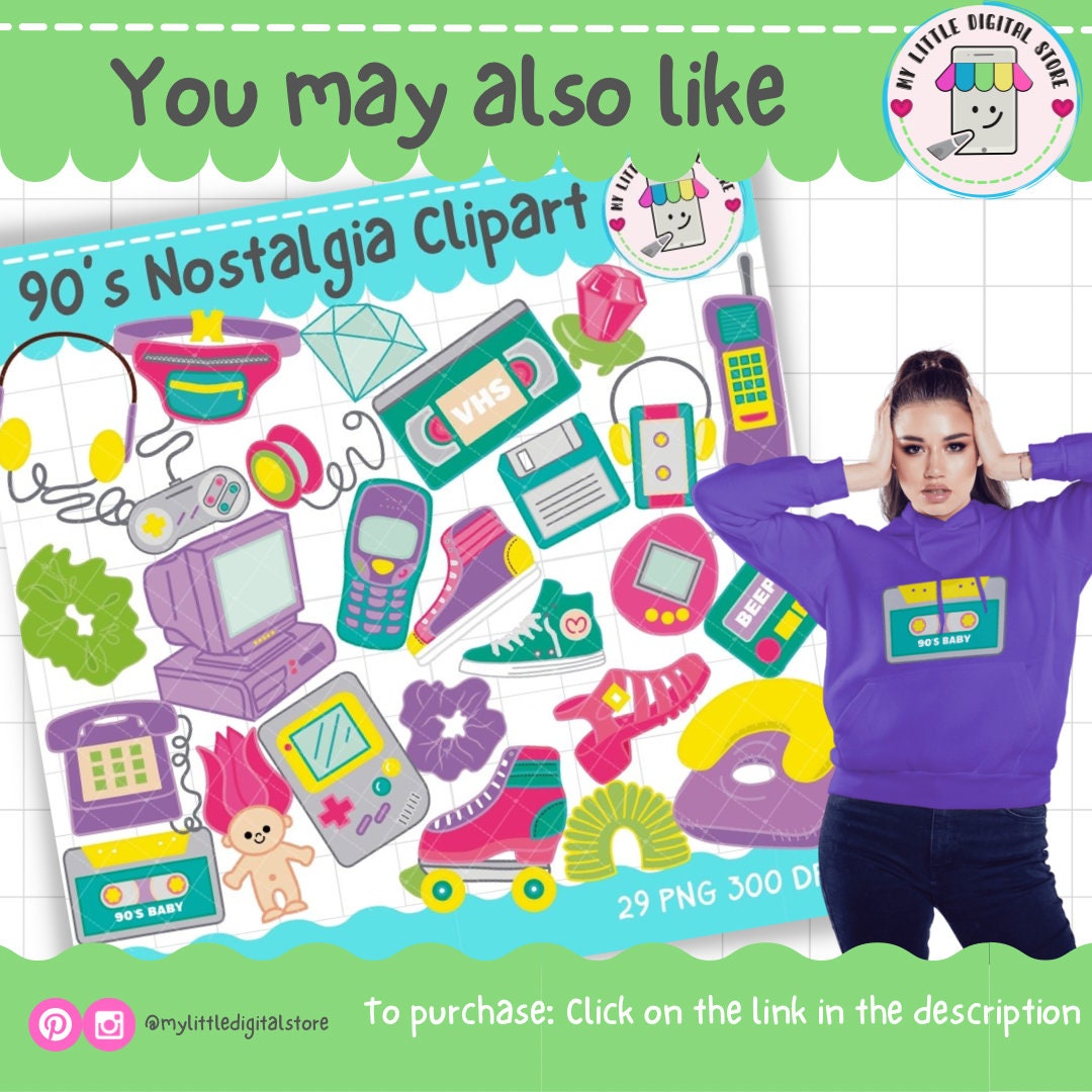 90s Nostalgia Elements Clipart Vintage 90s Design Retro 90s - Etsy Canada