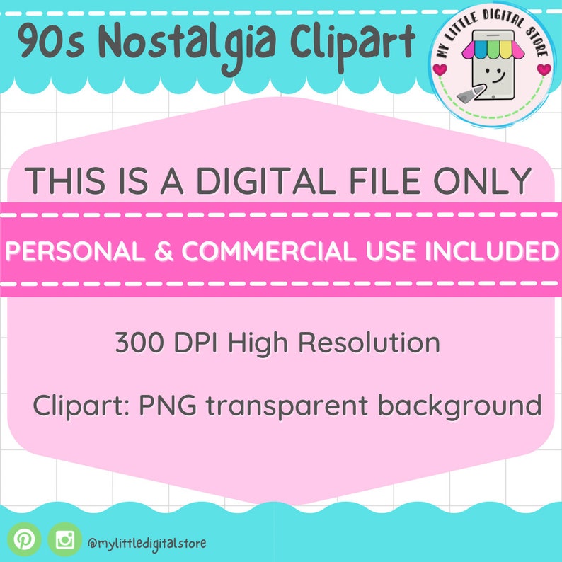 90s Nostalgia Clipart Vintage 90s Design Retro 90s - Etsy
