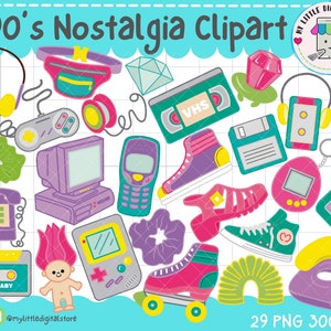 90s Nostalgia Clipart Vintage 90s Design Retro 90s - Etsy