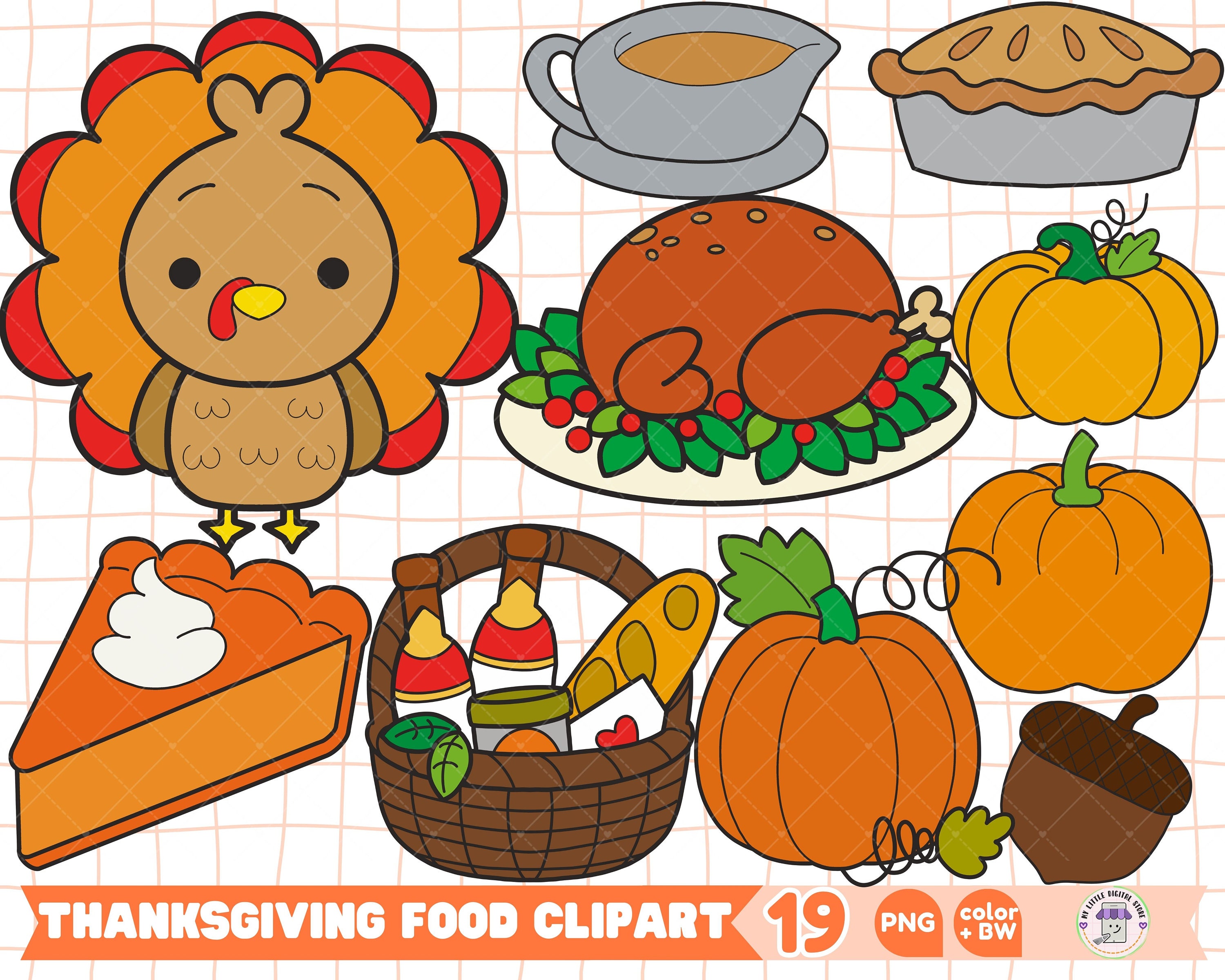 Thanksgiving Food Drawings
