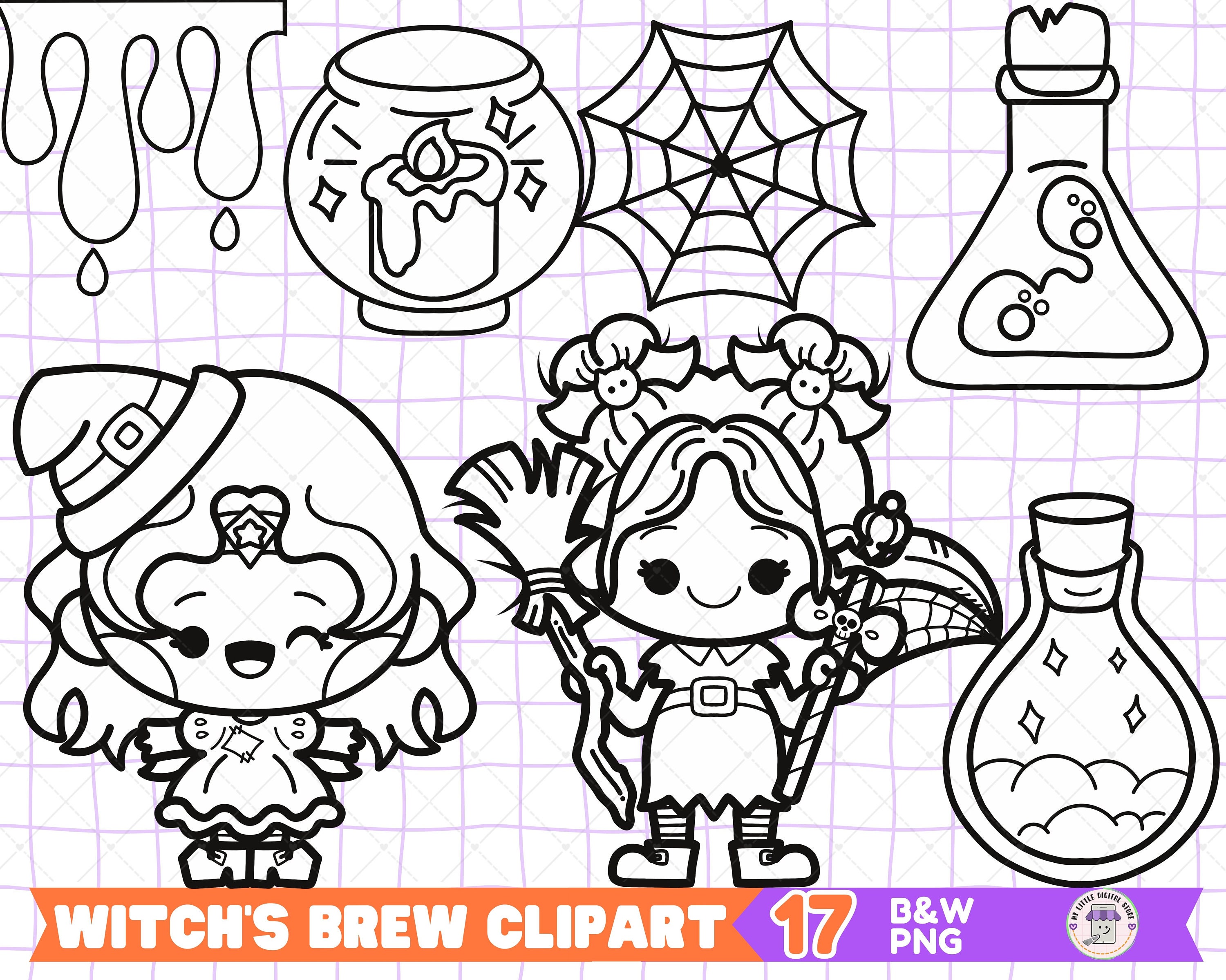 Witch's Brew Cute Halloween Clipart - Etsy