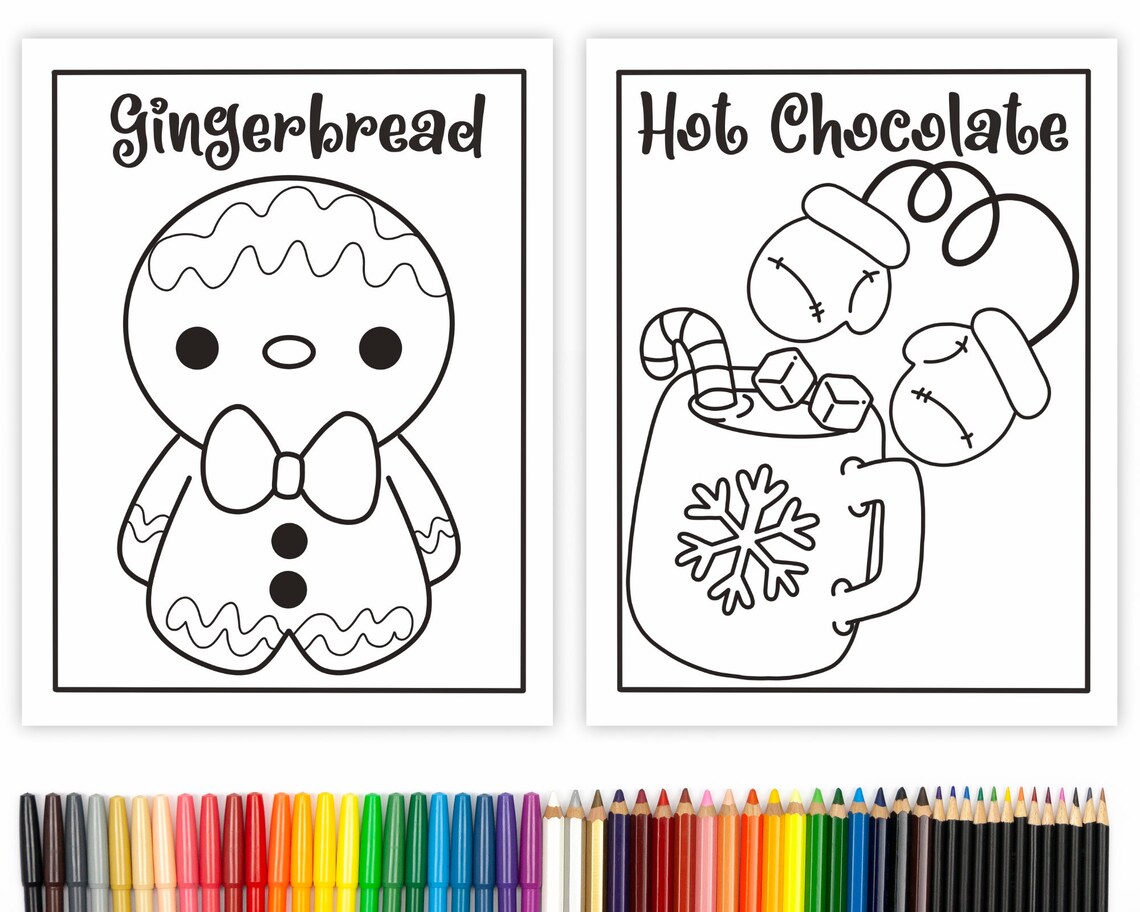 Christmas Doodle Clipart Christmas Printable Kids Coloring - Etsy