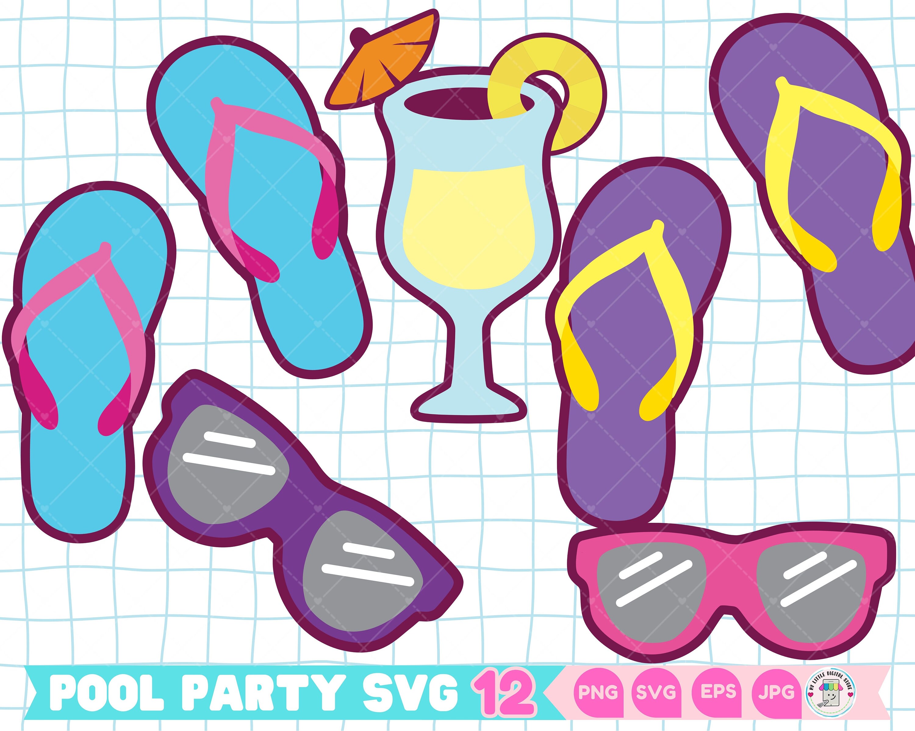 Pool Party Flamingo Unicorn Clipart Svg, Flamingo Unicorn Pool Float ...