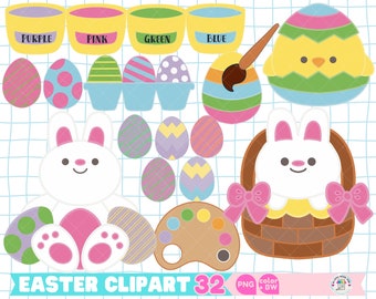 Cute Easter Clipart Illustrations Sweet Easter PNG Download - Etsy