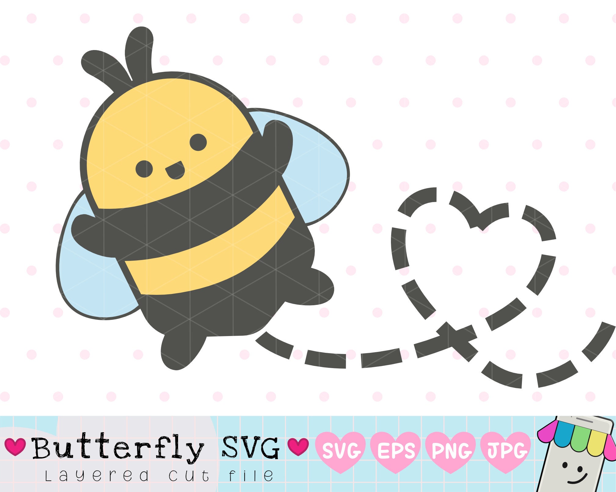 Baby Bumblebee Svg Honey Bee Layered Svg Cute Bee Clipart | Etsy