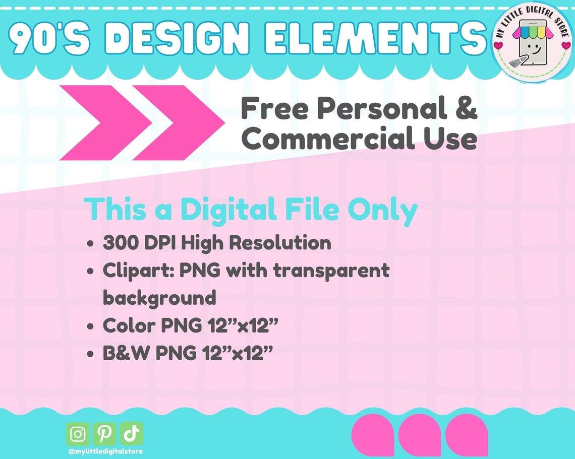90s Nostalgia Basic Elements Clipart Vintage 90s Design - Etsy