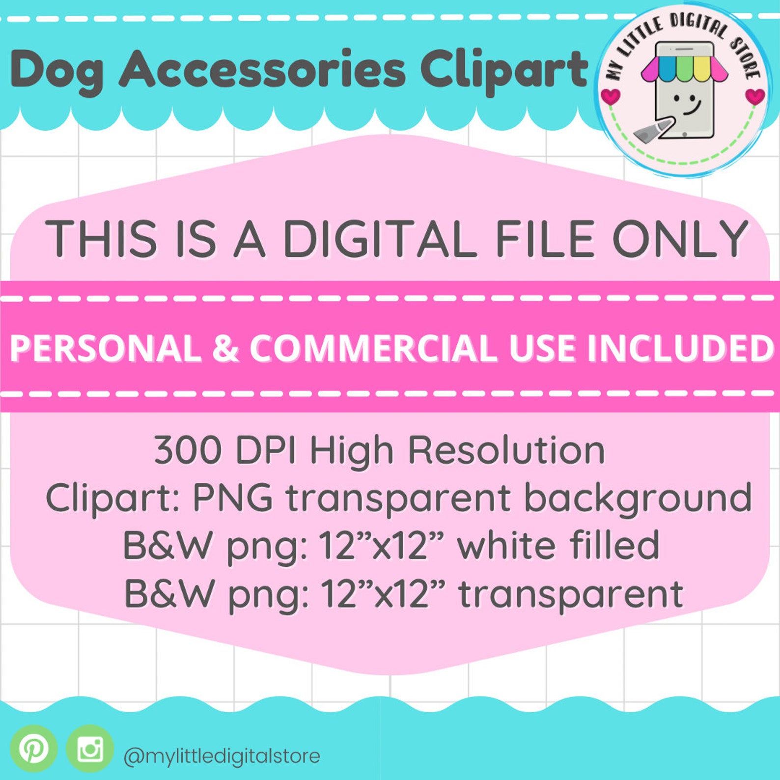 Dog Accessories PNG Clipart Pet Owner Clipart Pet Elements | Etsy