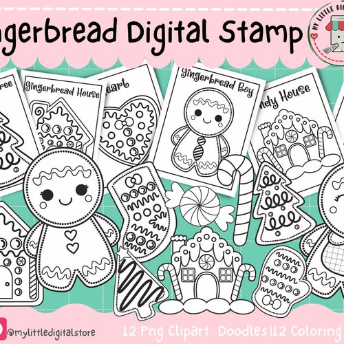 Christmas Doodle Clipart Christmas Printable Kids Coloring - Etsy