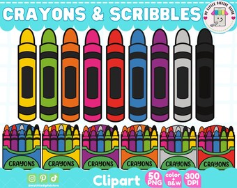 Crayons Box Clip Art - Etsy