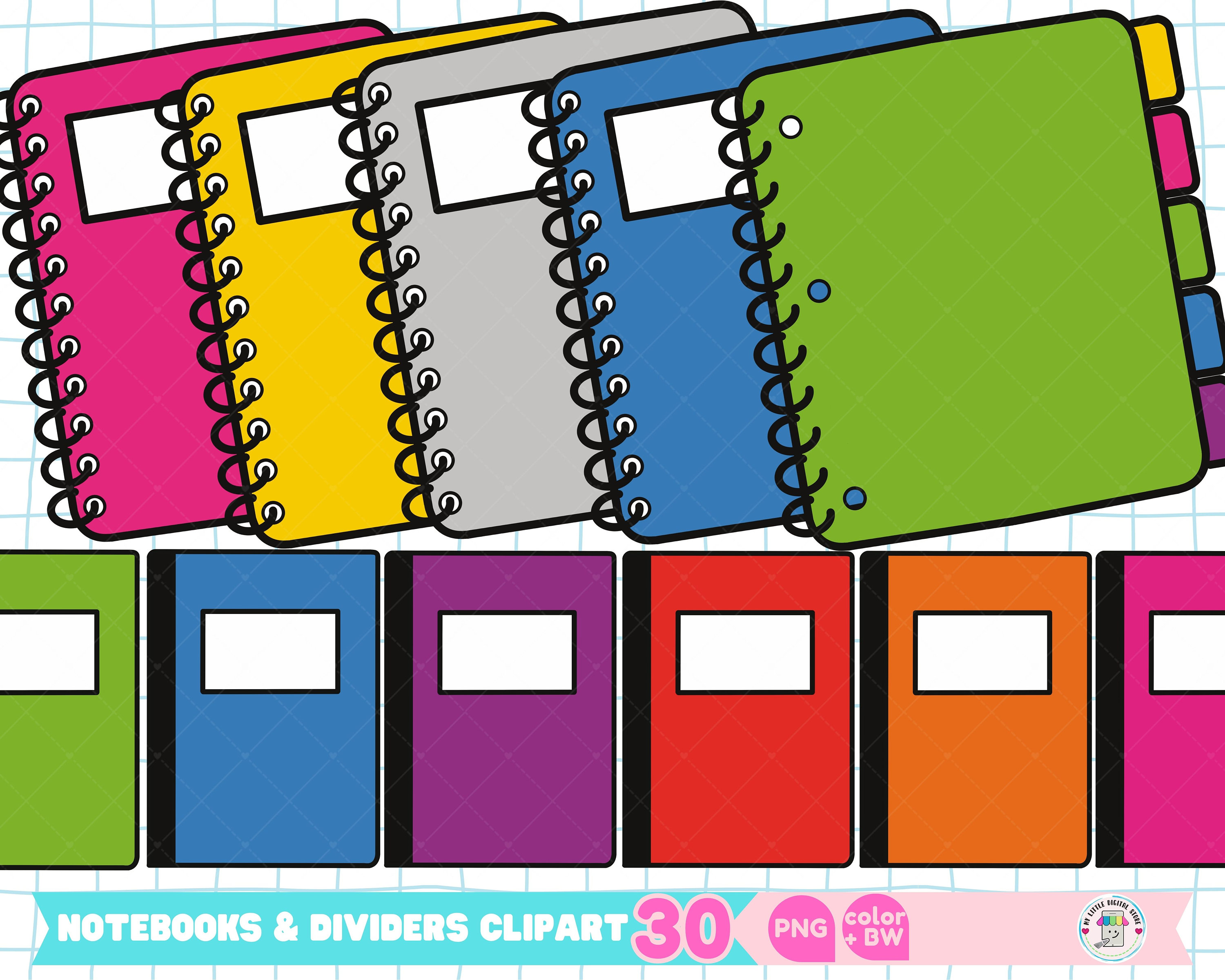 Composition Notebook Clipart Planner Journal School Crafting - Etsy