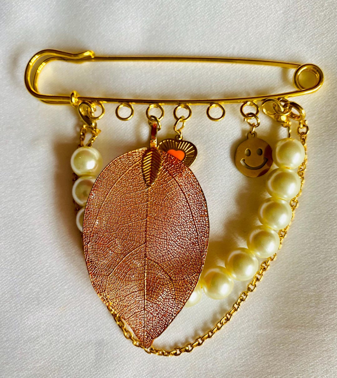 Bag Charm With Safety Pin Gold, Charm Pin Brooch, Bag Charm, Unique ...