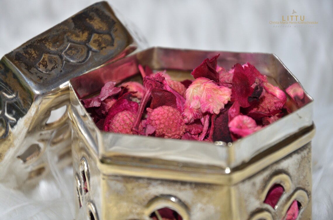 Vintage Brass Room Fragrance Box, Potpourri Container, Brass Fragrance ...