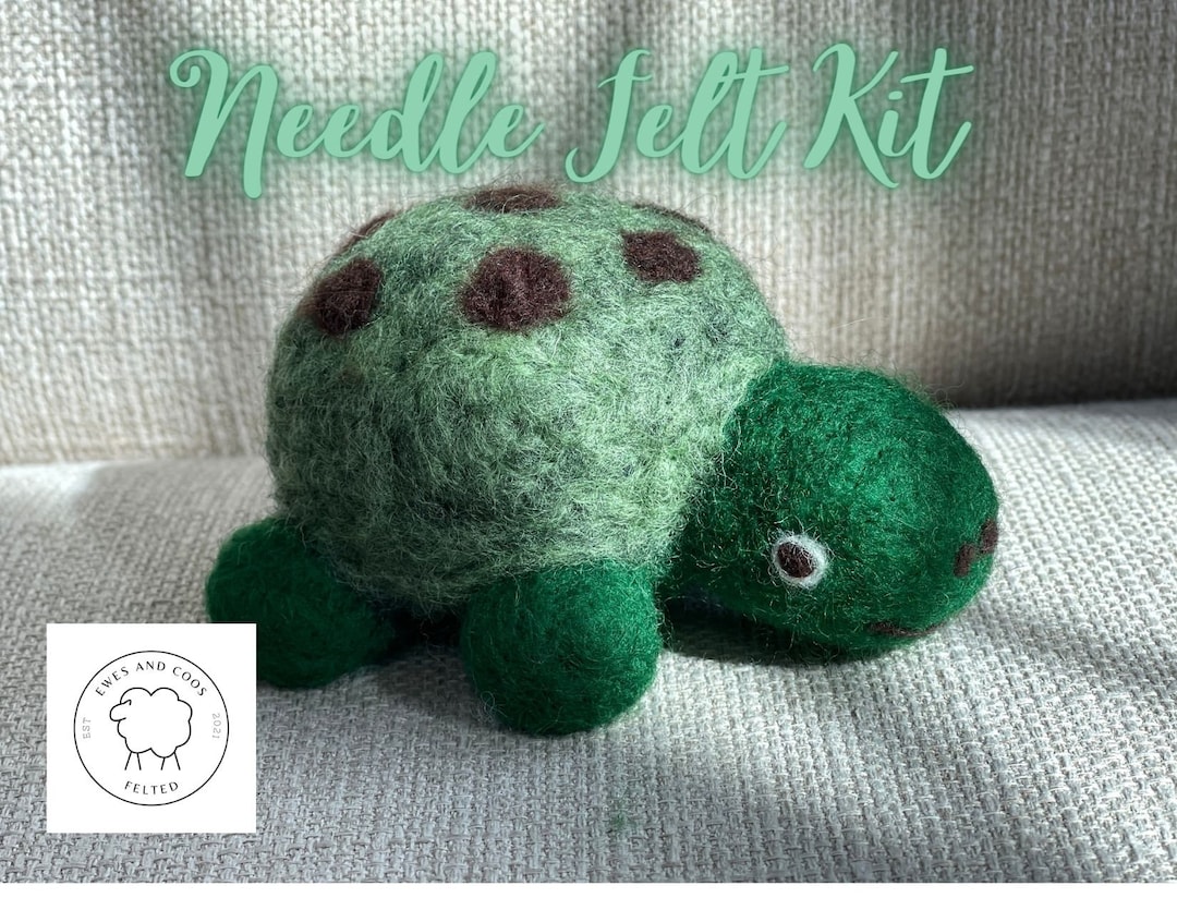 Needle Felt Kit Turtle, Fun Craft, Kit for Beginners Green Turtle - Etsy
