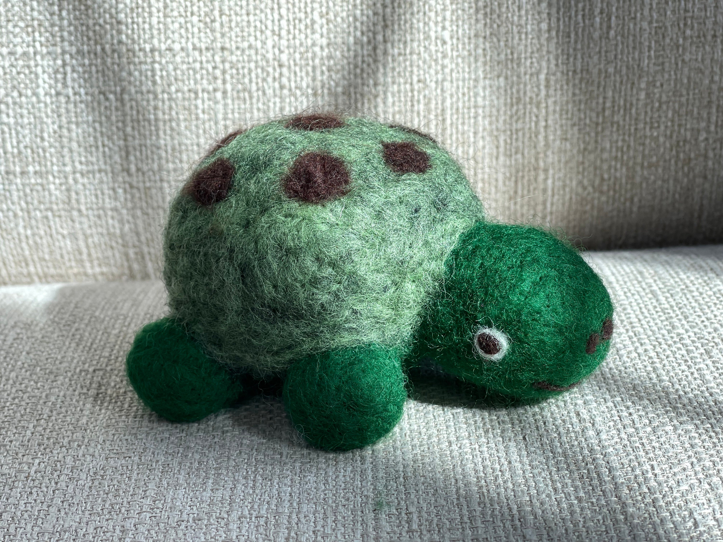 Needle Felt Kit, Green Turtle Craft, Beginner Friendly - Etsy