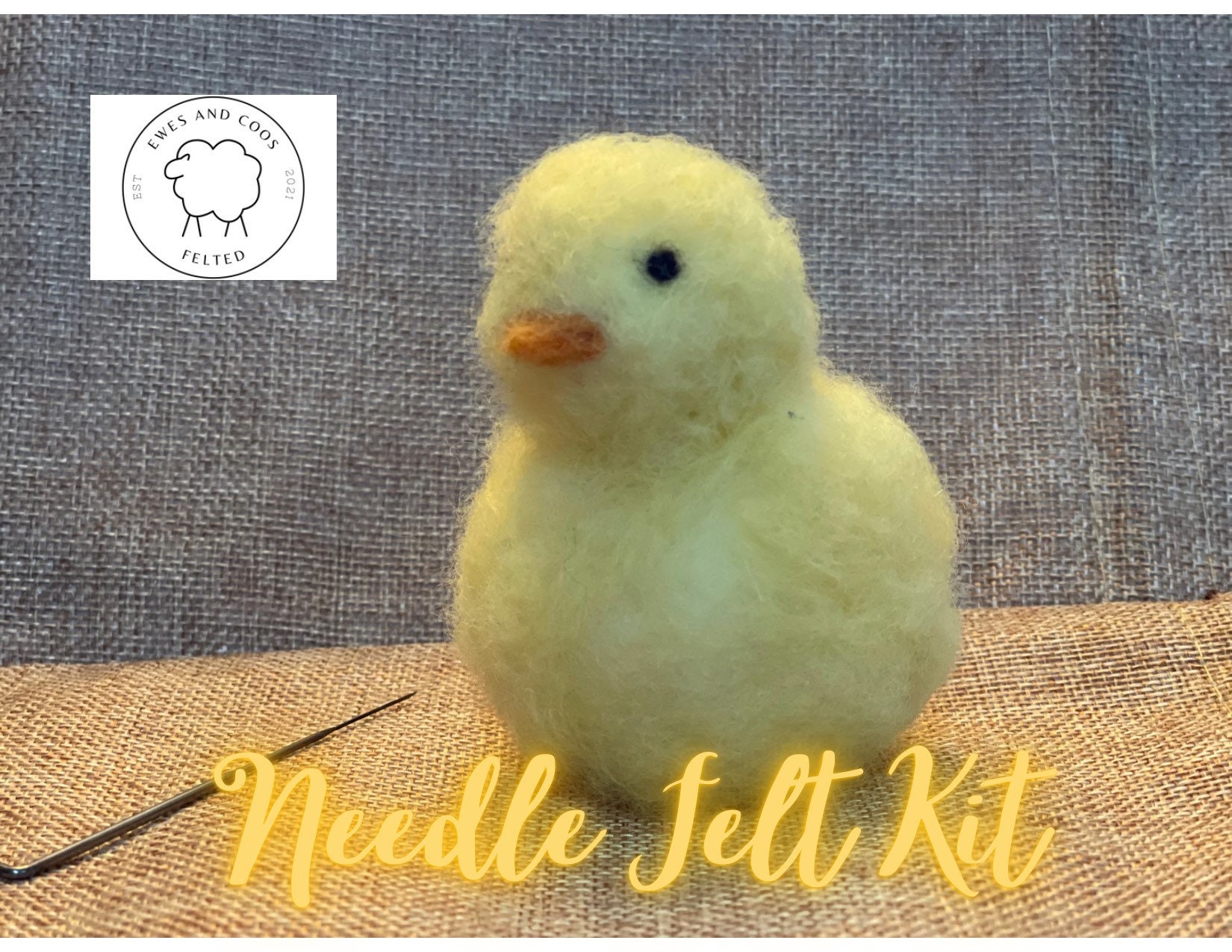 Needle Felt Kit Chick, Fun Craft, Kit for Beginners Yellow Chick - Etsy