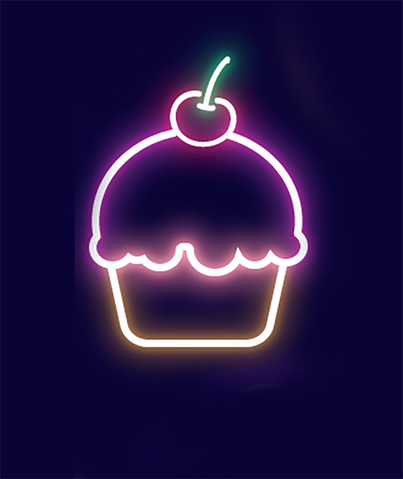 Cupcake 12 X 16 Neon LED Signage Wall Light Hanging Decoration for Kids ...