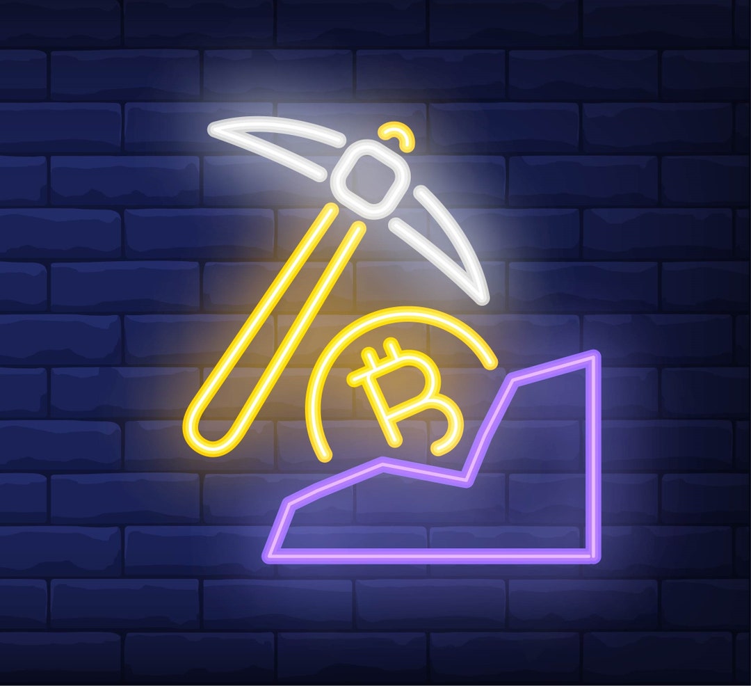 Crypto Mining Symbol 15" X 14" - Neon LED Signage Wall Light Hanging ...