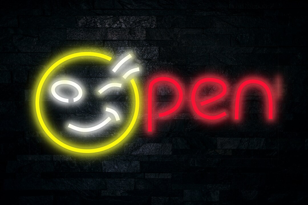 Open Sign Face Neon LED Signage Wall Light Hanging Decoration for ...