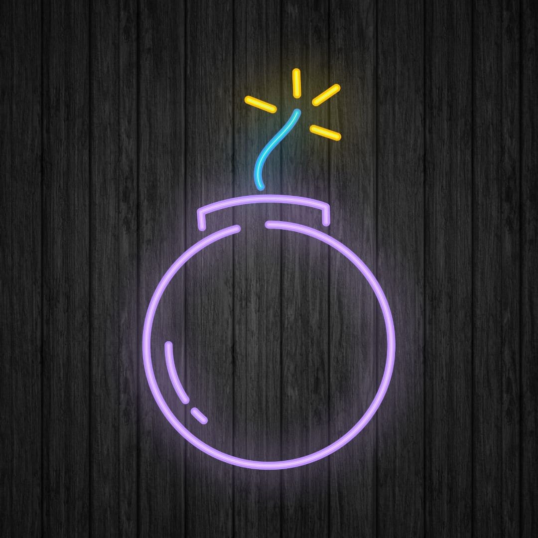 Bomb Neon Sign 17" X 11" - Neon LED Signage Wall Light Hanging ...