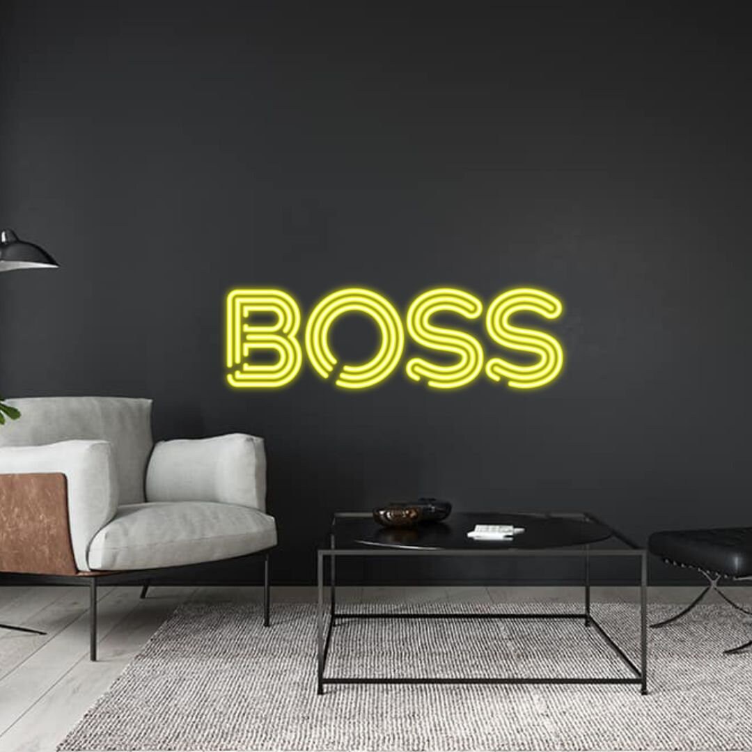 BOSS 24" X 7"- Neon LED Signage Wall Light Hanging Decoration for Kids ...