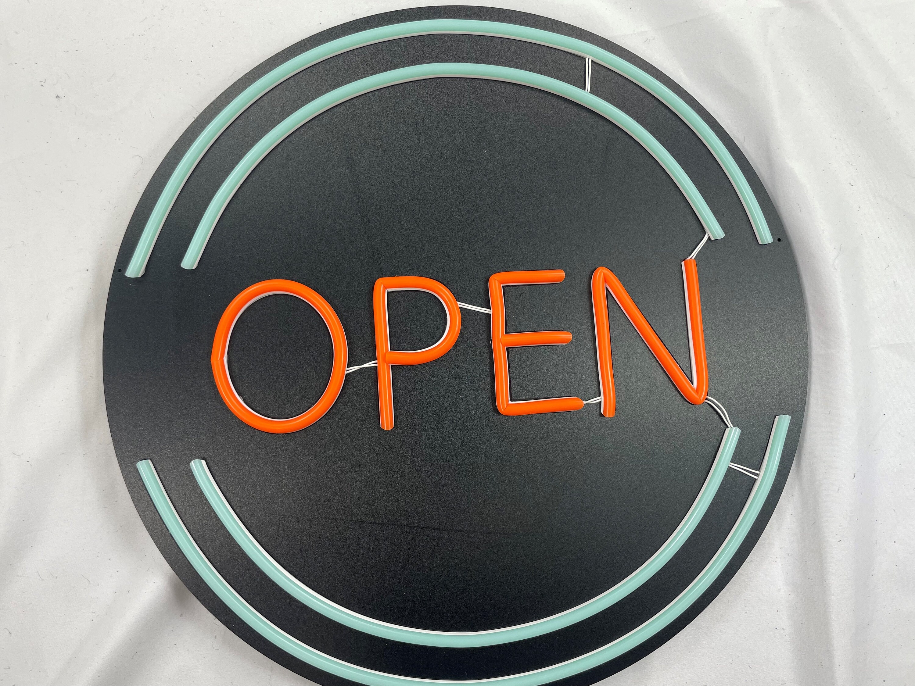 Open Sign Circle 16" - Neon LED Signage Wall Light Hanging Decoration ...