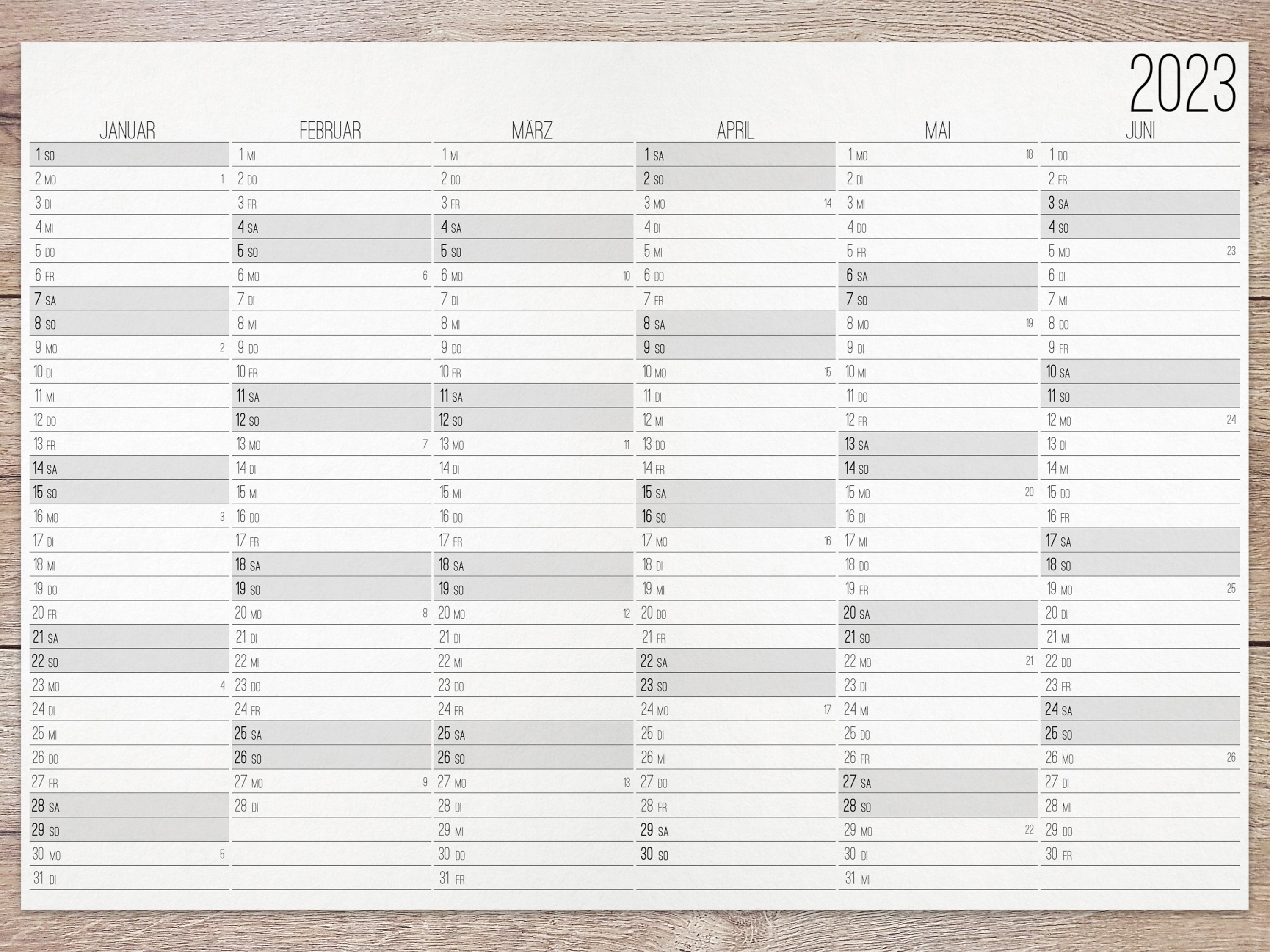 2023 and 2024 Wall Calendar Set to Print Out With 12 Months in a ...