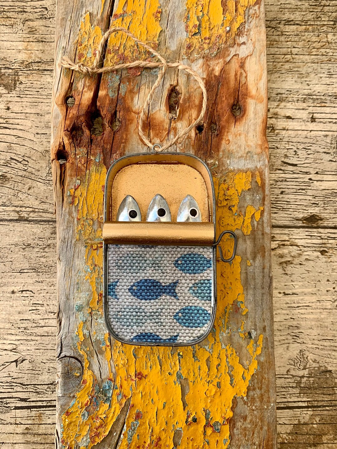 Tin of Sardines Fish With Fish on Canvas Design Hanging Metal Tin ...