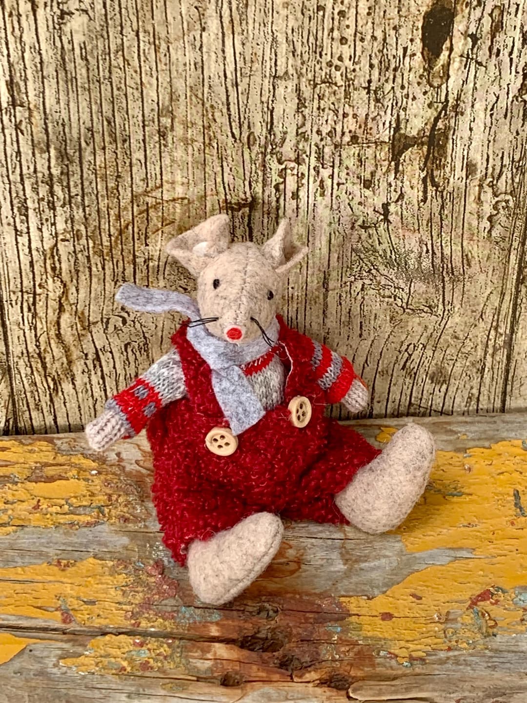 Red Felt Mouse in Dungarees Christmas Decoration or Gift - Etsy