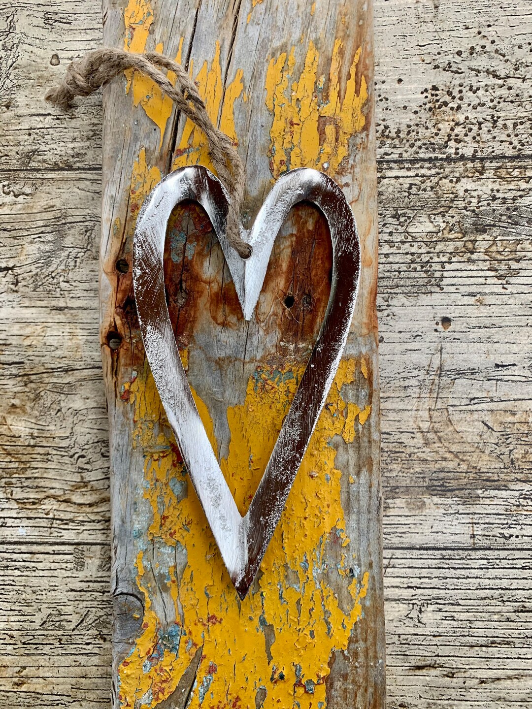 Elongated Metal Shabby Chic Hanging Heart Hanger - Etsy