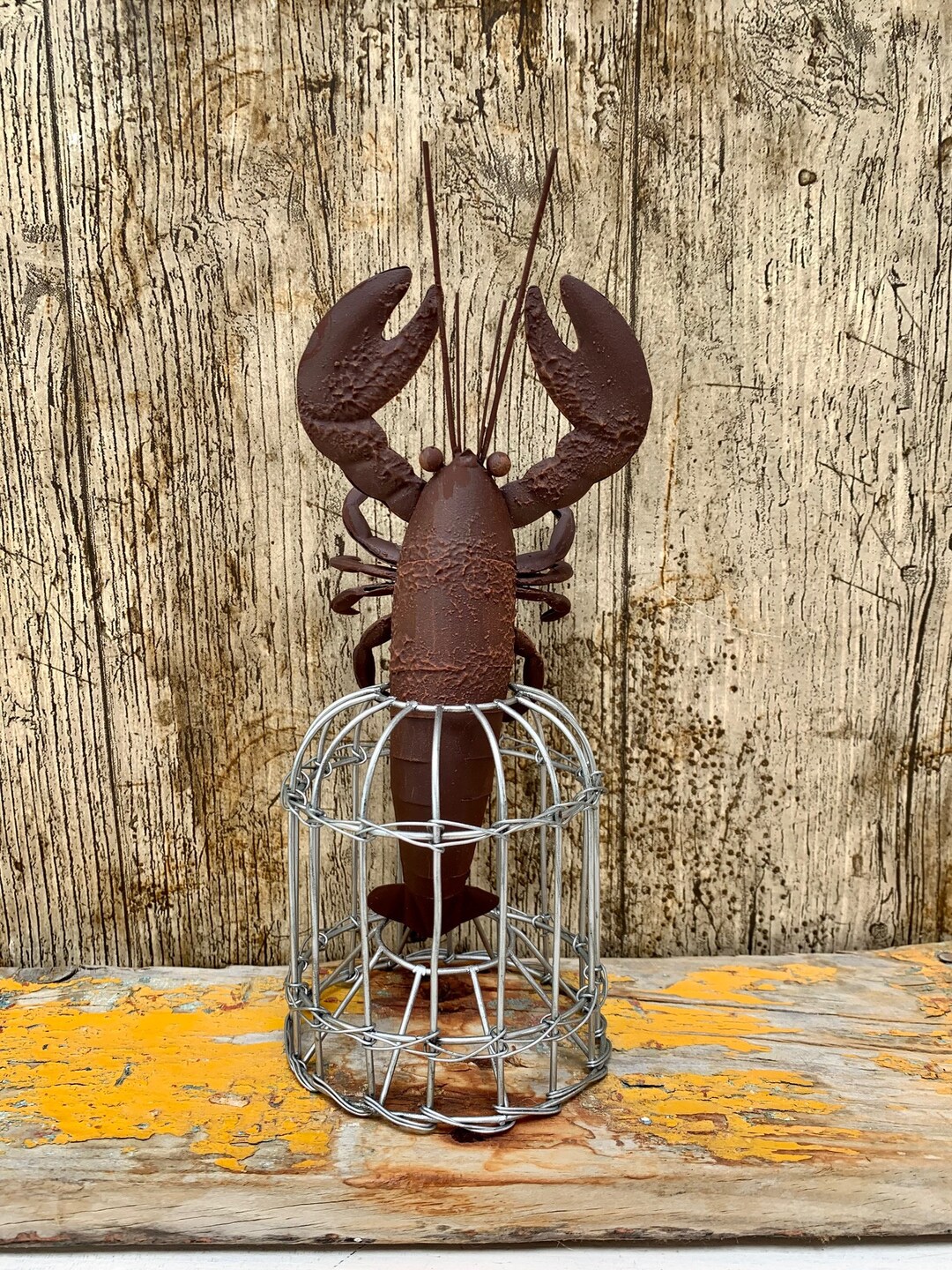 The Lobster Spot Metal Lobster & Pot Shellfish Decoration Ornament Gift ...