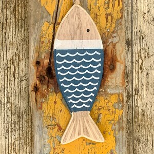 Hook, Line & Sinker Handmade Hand Painted Hanging Wood Fish Decoration ...