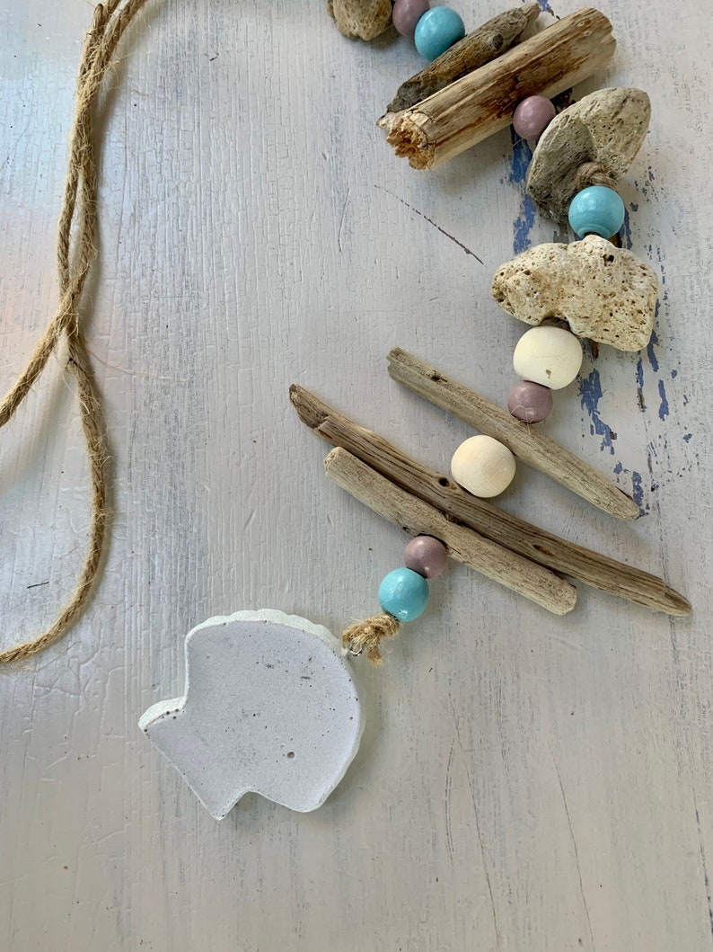 Driftwood Hanging Shell Seaside Hanger Handmade - Etsy