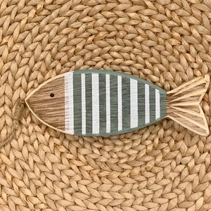Hook, Line & Sinker Handmade Hand Painted Hanging Wood Fish Decoration ...