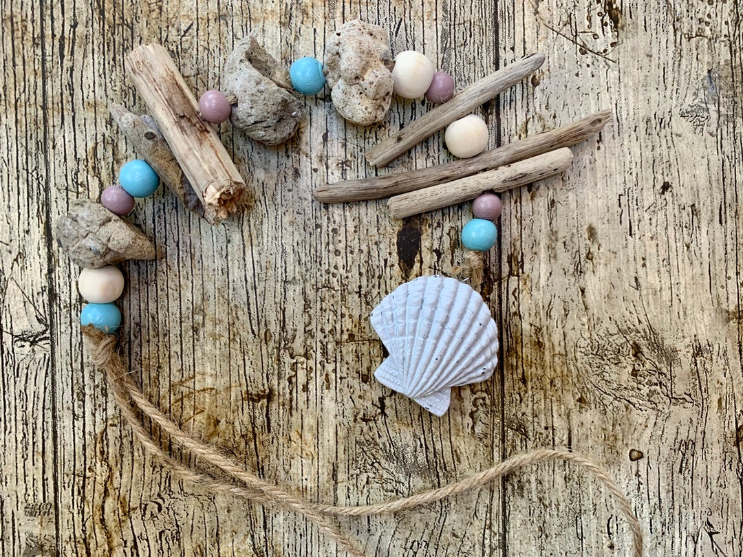Driftwood Hanging Shell Seaside Hanger Handmade - Etsy