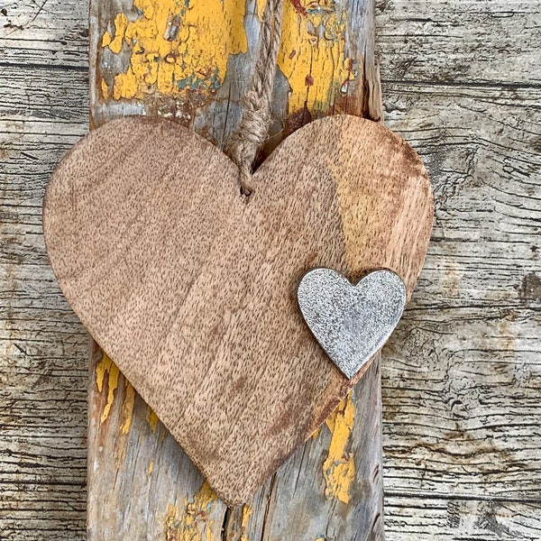 Rustic Wood Hearts - Etsy