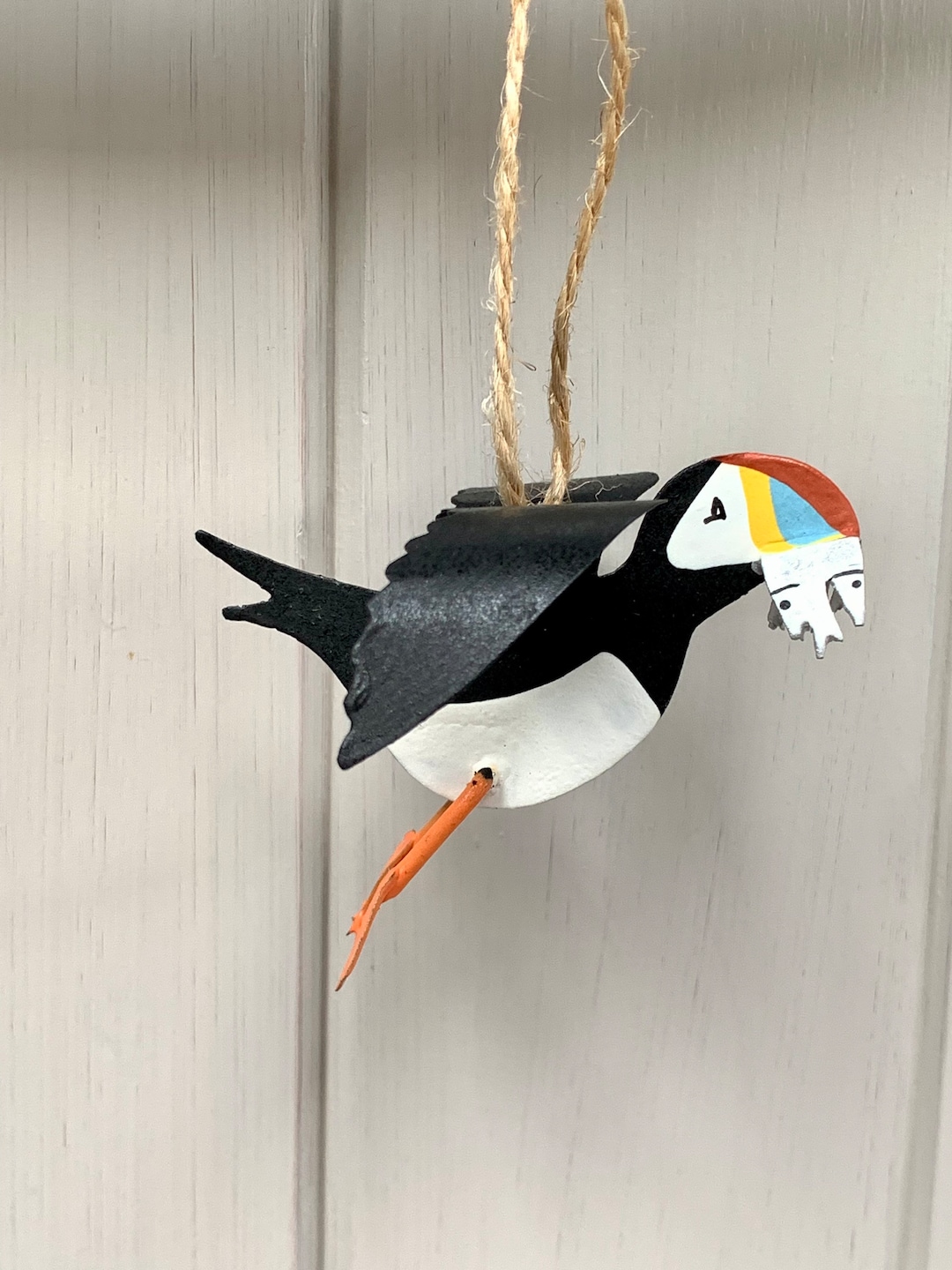 Huffin and a Puffin Hanging Metal Sea Bird Puffin Decoration Coastal ...