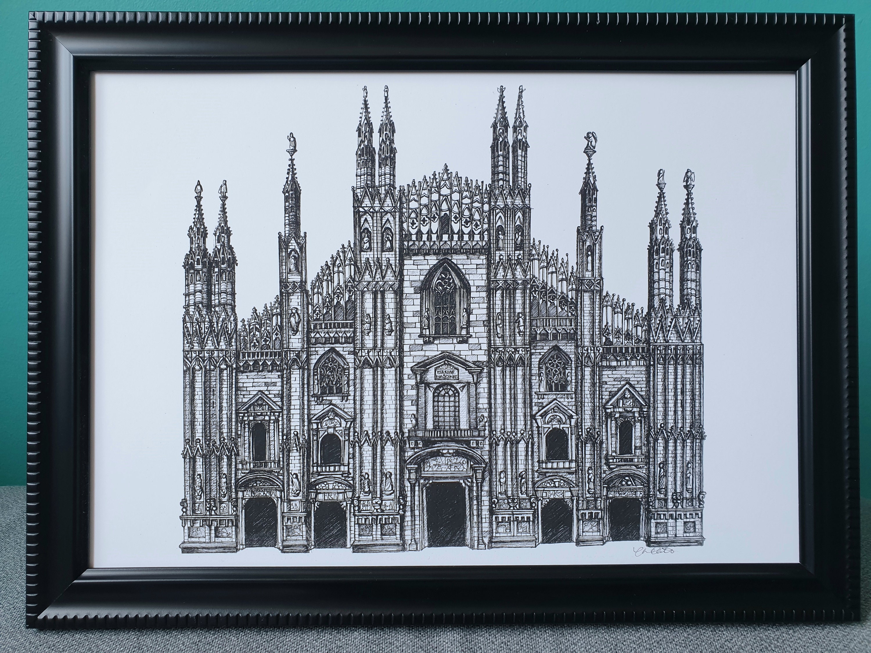 Milan Cathedral Architectural Drawing Print | Etsy