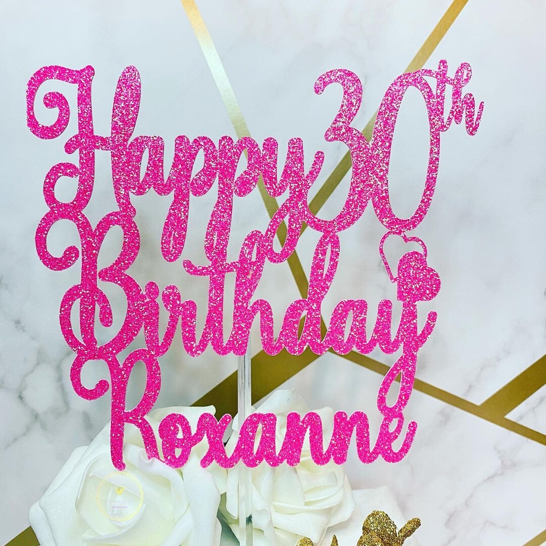 Topper de nombre HBD con edad - Etsy España