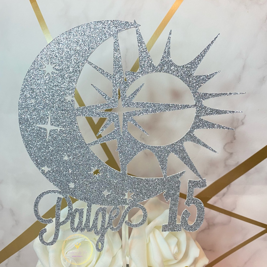 Moon, Star & Sun Name and Number Cake Topper - Etsy UK