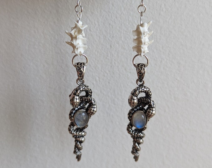 Snake Vertebrae With Entwined Snake Pendants and Labradorite Cabs ...
