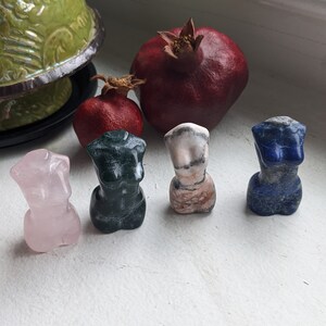 SMALL Crystal Goddess Carvings - Female Body Form - Rose Quartz, Moss ...