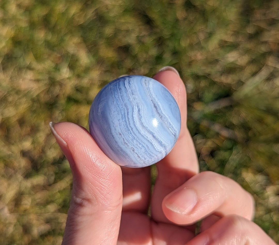 Blue Lace Agate Sphere: Banded Crystal (30 Mm) - Etsy