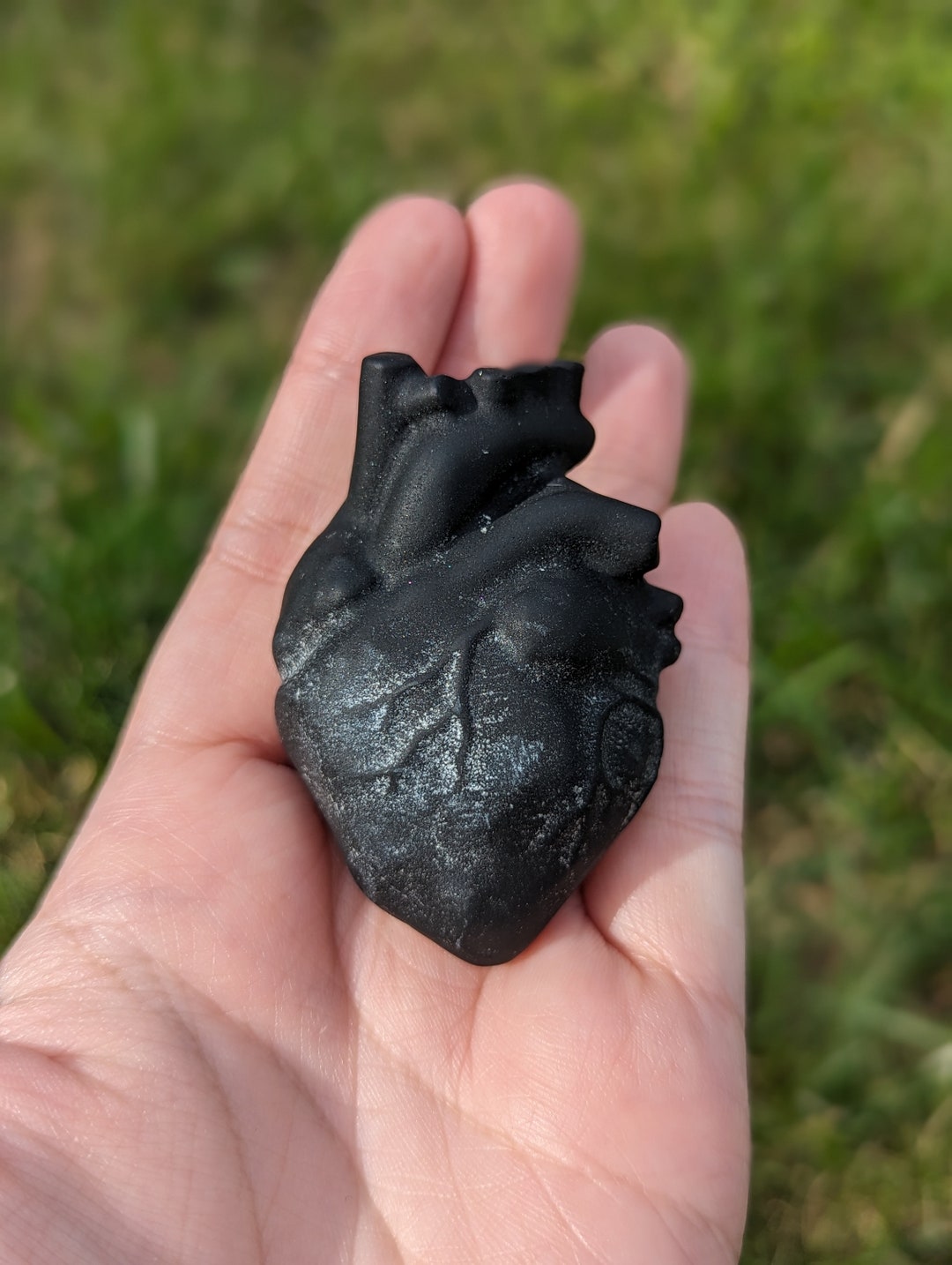 Black Obsidian Anatomical Human Heart Raw or Polished Small Size - Etsy